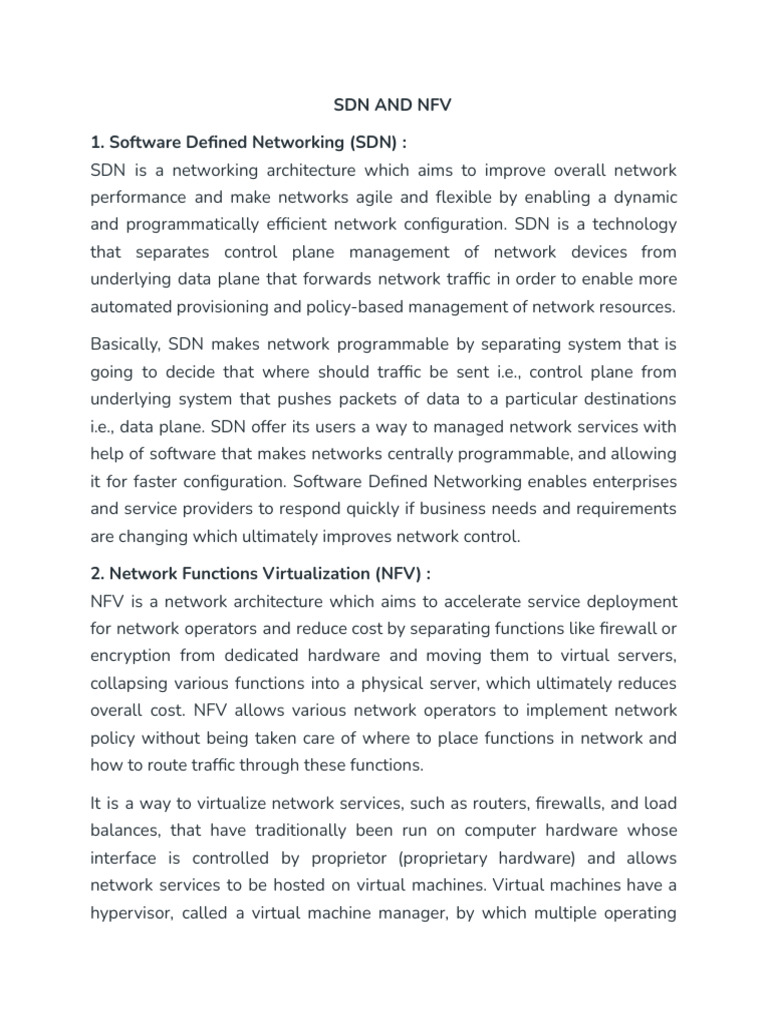 SDN AND NFV | PDF | Computer Network | Information Technology
