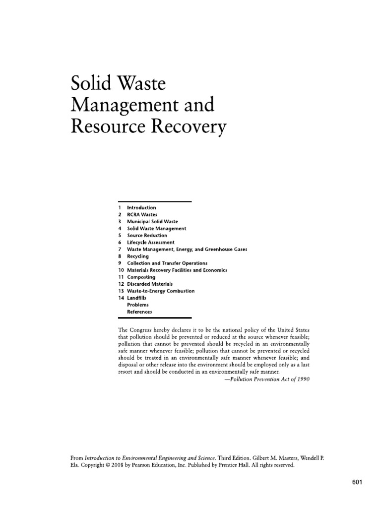 Solid Waste Management and Resource Recovery | PDF