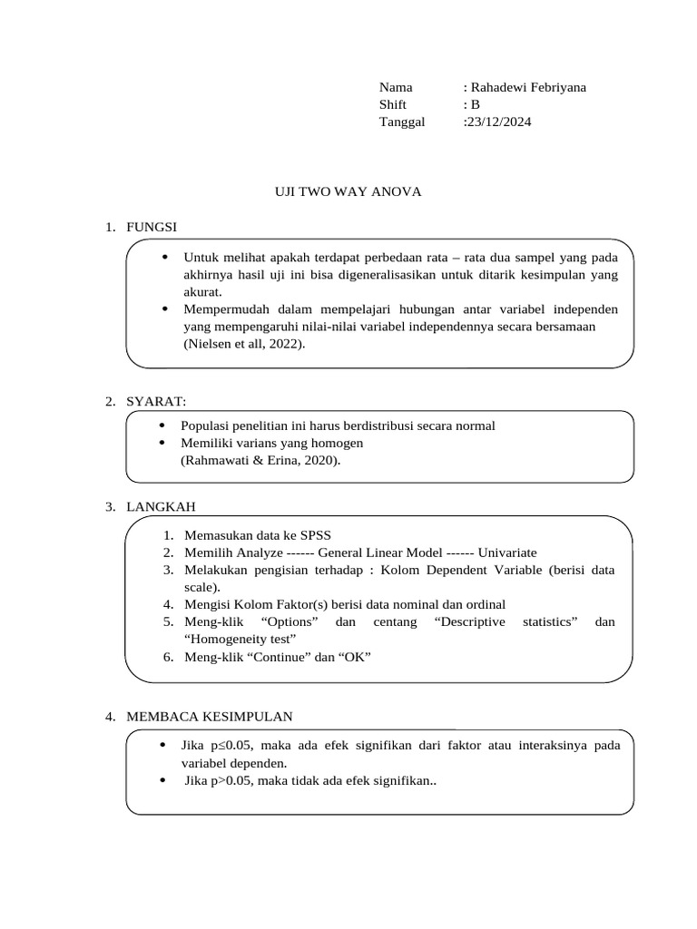 Laporan Uji Two Way Anova | PDF