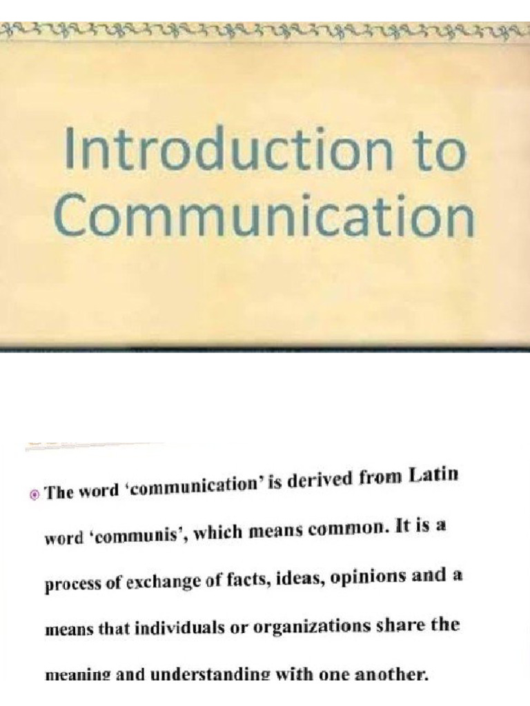 Introduction of Communication | PDF
