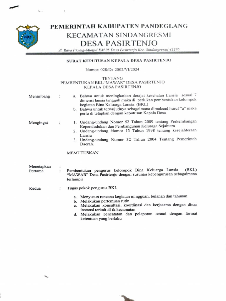 SK BKL PASIRTENJO | PDF