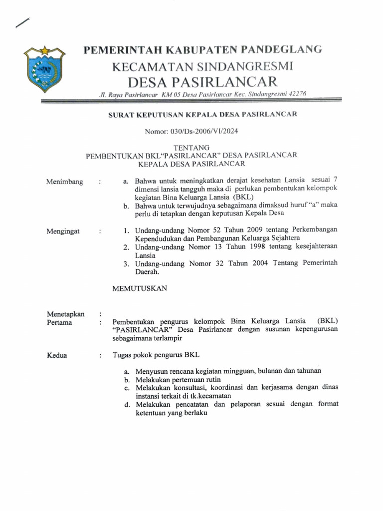 SK BKL PASIRLANCAR | PDF