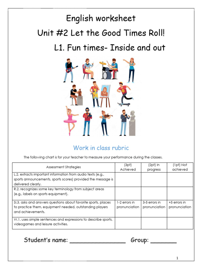 8th U2 - L1 Fun Times - Inside and Out | PDF