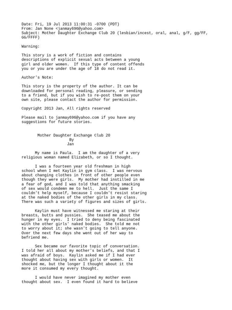 Mother Daughter Exchange Club 20 | PDF