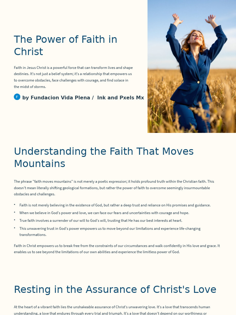 The Transformative Power of Faith in Christ | PDF | Faith | Prayer
