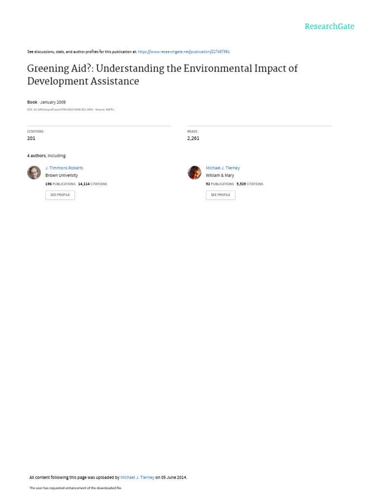 Greening Aid Understanding The Environmental Impac | PDF | Aids | Aid ...