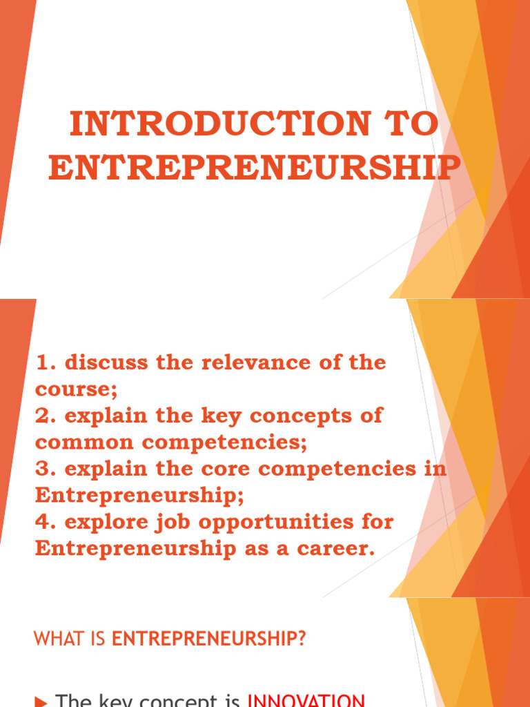 Lesson 1 Intro To Entrepreneurship | PDF | Entrepreneurship | Business