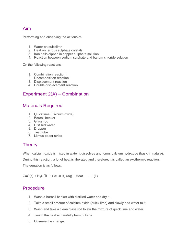 Experiment no. 2 | PDF | Chemical Reactions | Iron