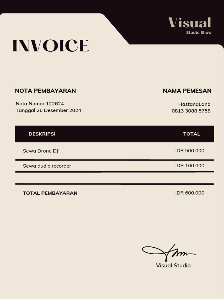 Invoice Sewa Drone Dan Recorder Hastana | PDF