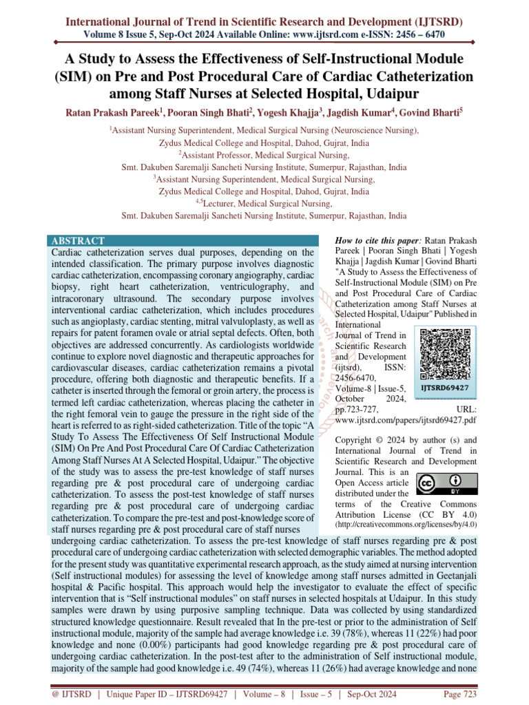 A Study To Assess The Effectiveness of Self Instructional Module SIM On ...