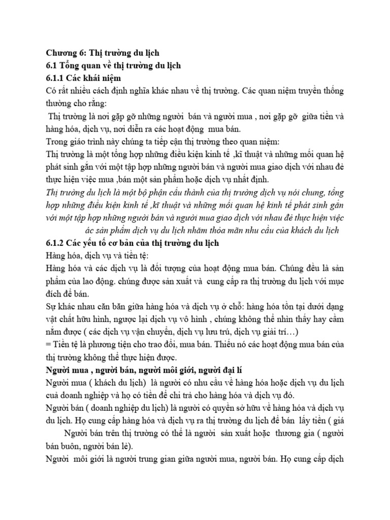 Chương 6 Thi Truong Du Lich | PDF