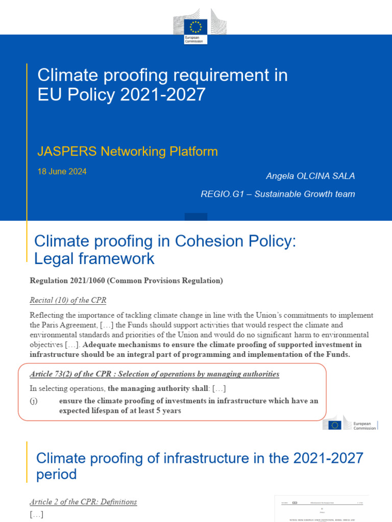 2-Climate Proofing - DG REGIO | PDF | European Union | Infrastructure