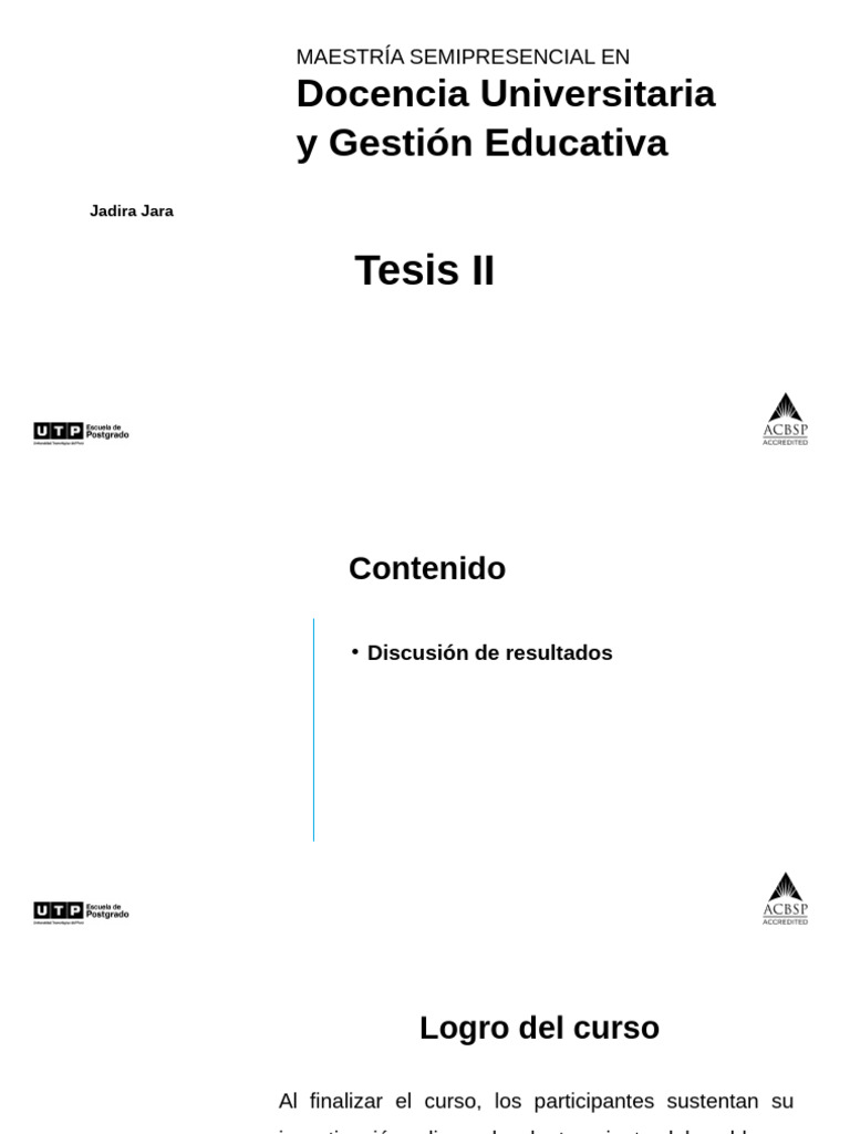 Tesis II Semana 4 PPT Discusión de Resultados | PDF | Pensamiento