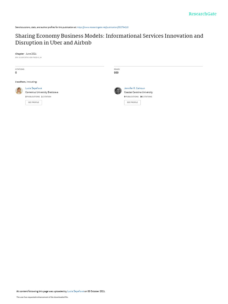 chapter | PDF | Sharing Economy | Business Model