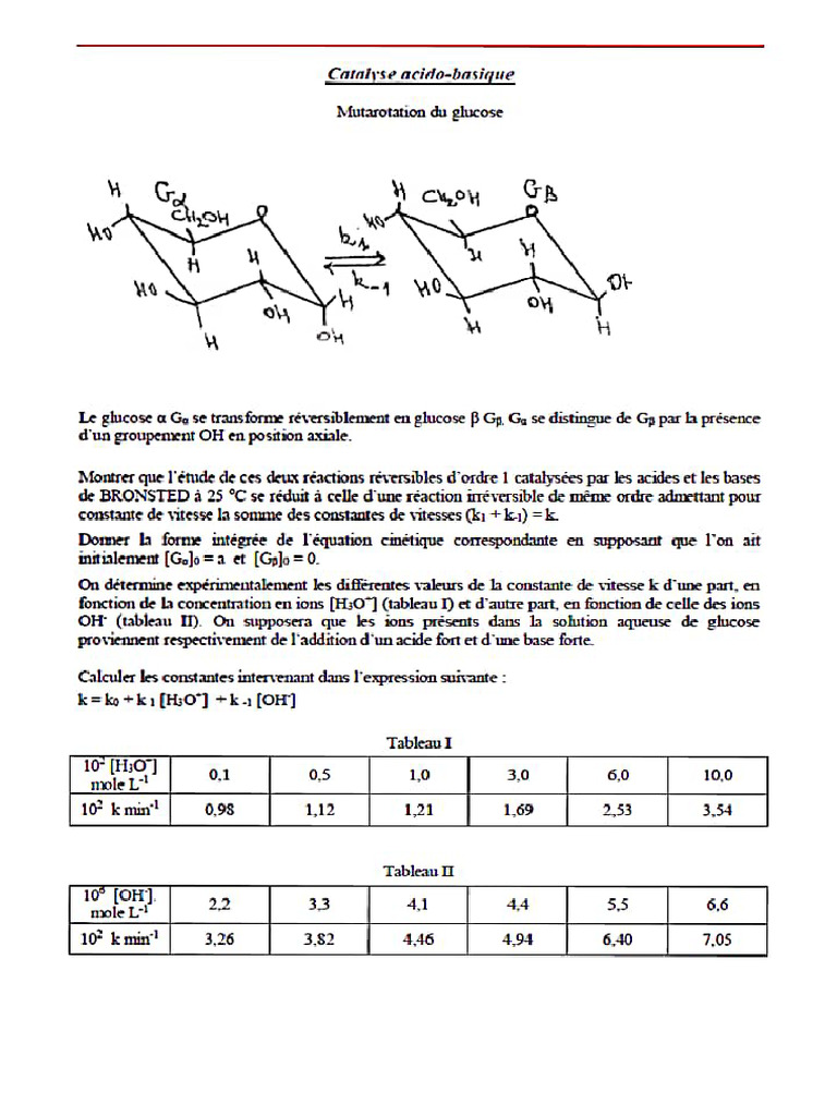 Exercice Catalyse Acido-Basique | PDF