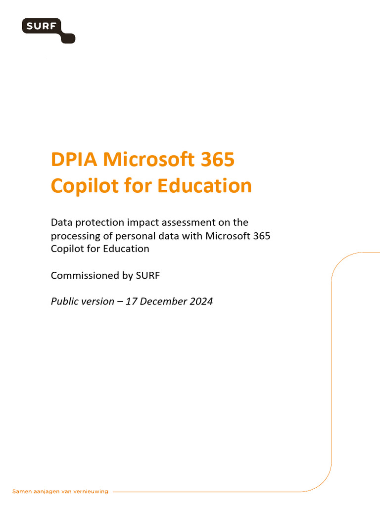 DPIA for Microsoft 365 Copilot Education | PDF | Microsoft Word | Microsoft