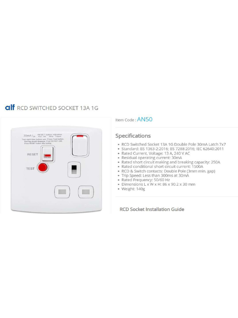 GFCI SOCKET DETAILS | PDF