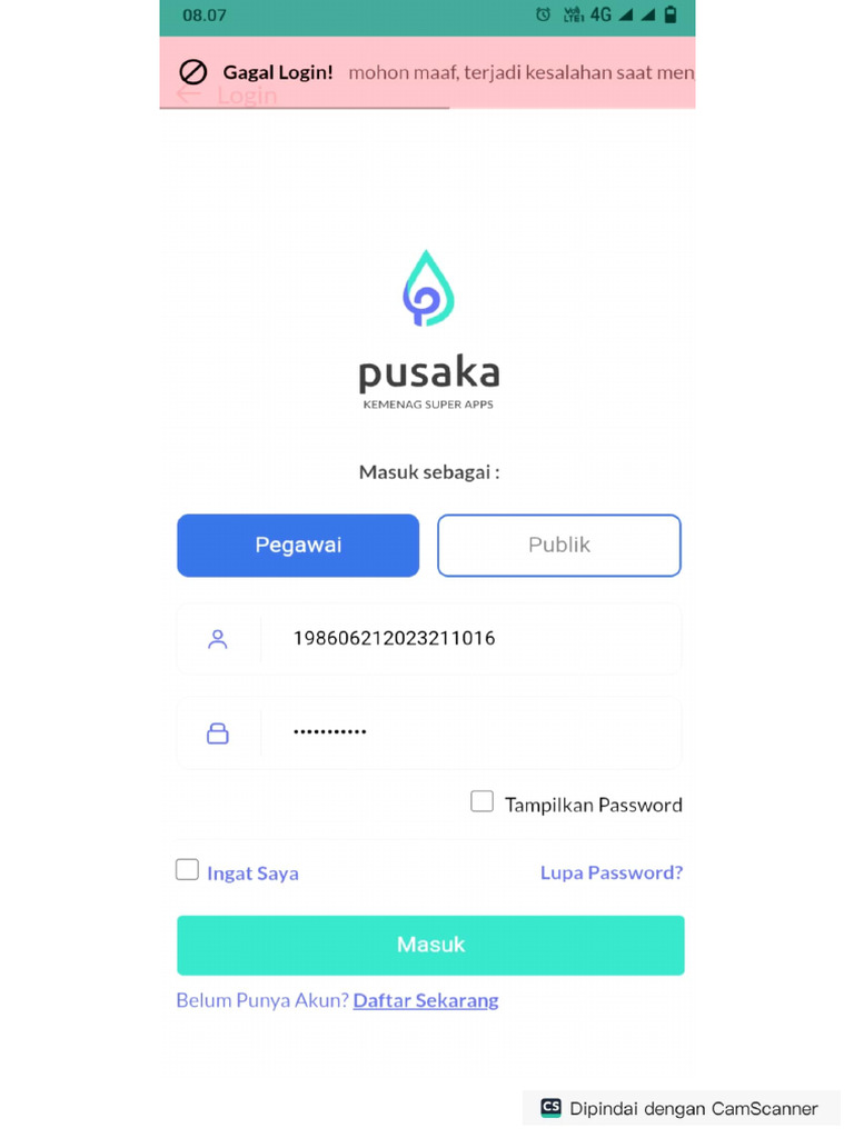 Absen Error 20 Maret 2024 | PDF