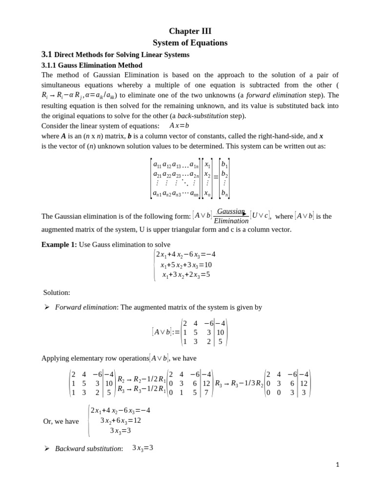 Gaussian Elimination Methods Explained | PDF | System Of Linear Equations | Matrix (Mathematics)