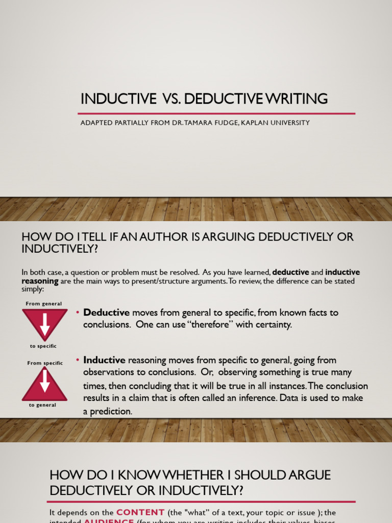 Inductive vs. Deductive Writing | PDF | Inductive Reasoning | Deductive ...