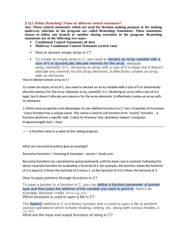 C ans key | PDF | Computer Program | Programming