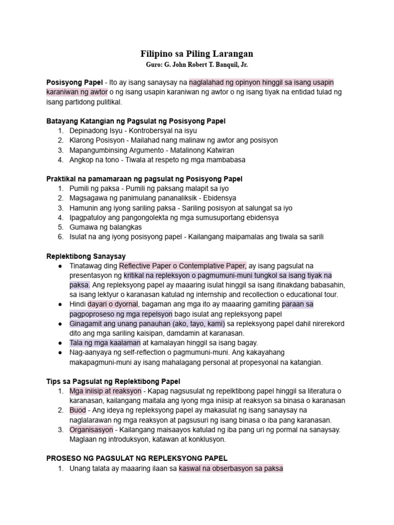 FSPL Reviewer For 2nd QA | PDF