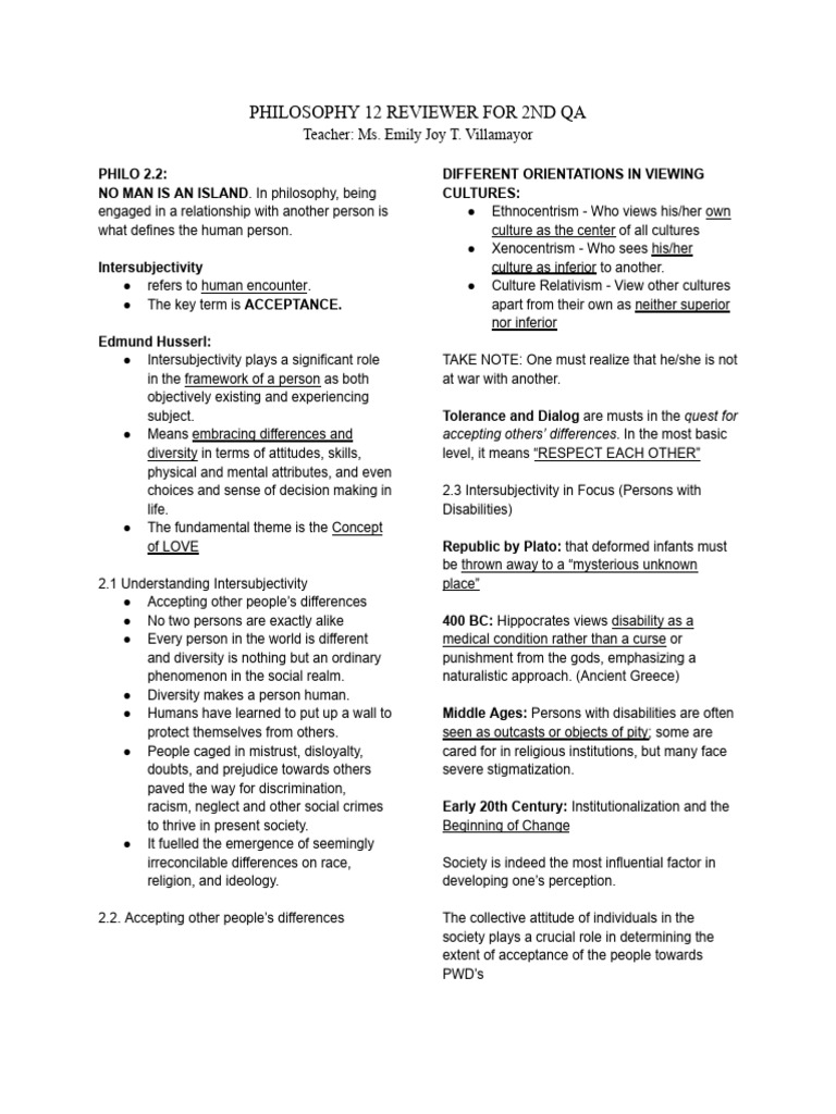 Philosophy 12 Reviewer For 2nd QA | PDF | Reincarnation | Society