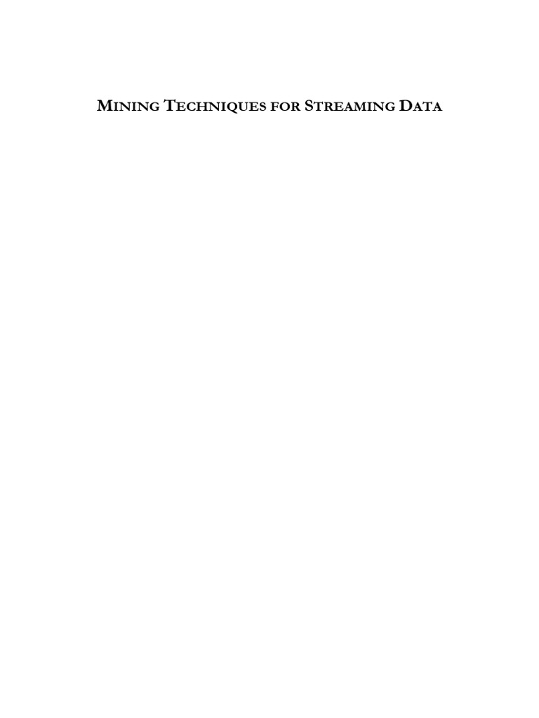 Mining Techniques for Streaming Data | PDF | Cluster Analysis | Sampling (Statistics)