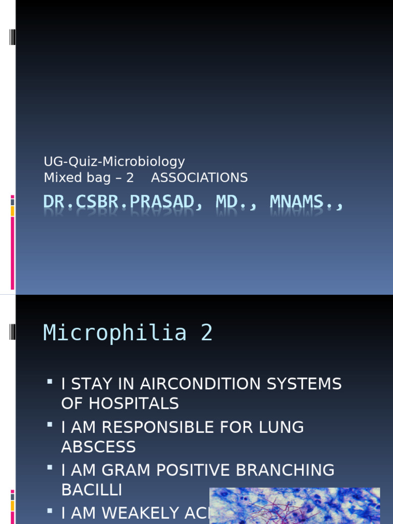 UG Quiz Micro Associations | PDF