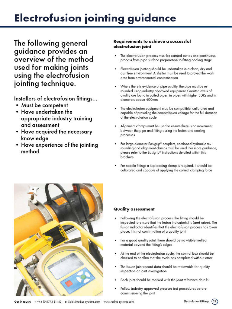 Easigrip® Electrofusion Jointing Guide | PDF | Pipe (Fluid Conveyance ...