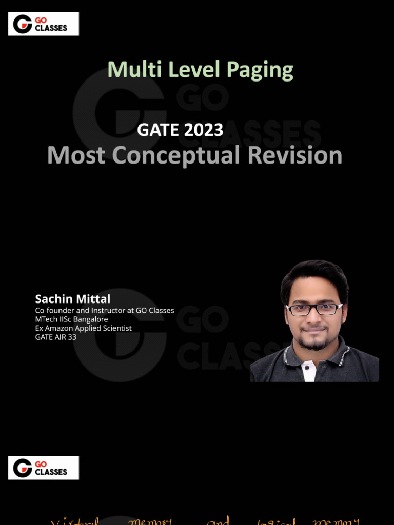 Lecture 6 Annotated Notes Multilevel Paging | PDF