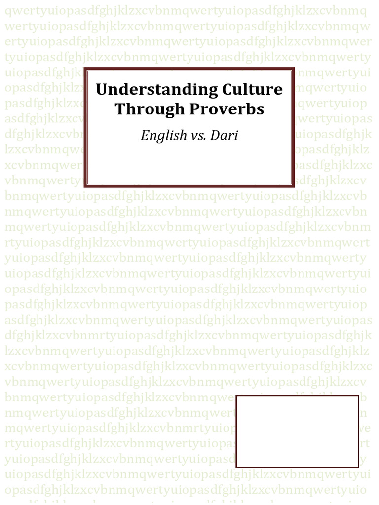 understanding culture through proverbs (phonetic) (2011) | PDF | Persian Language | Proverb