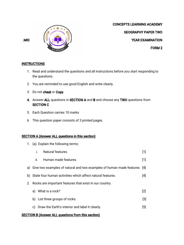 Geography Paper 2 | PDF