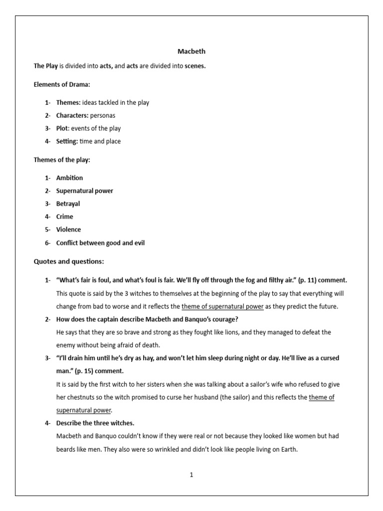 Macbeth weeks 1,2,3 | PDF | Macbeth