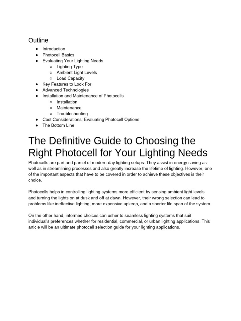 The Definitive Guide to Choosing the Right Photocell for Your Lighting ...