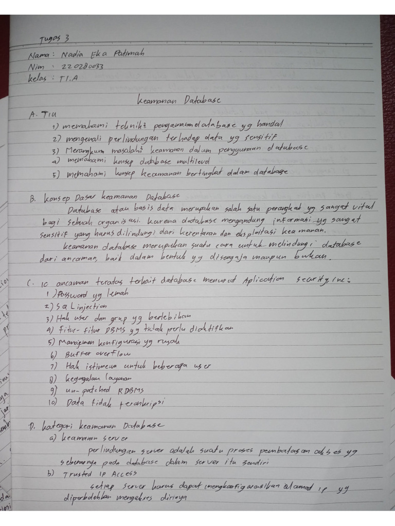Keamanan Database 220280033 | PDF