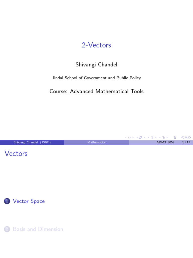 7-Vectors | PDF | Linear Subspace | Basis (Linear Algebra)