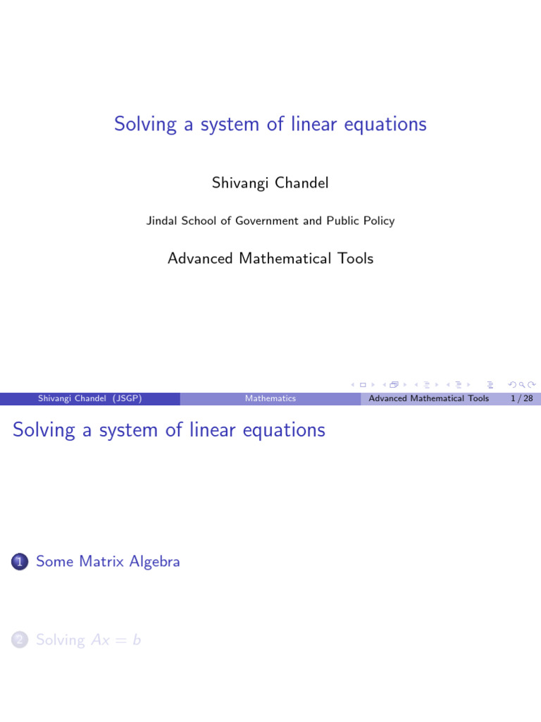 8-Solving a System of Linear Equations (2) | PDF | Matrix (Mathematics) | Mathematical Concepts