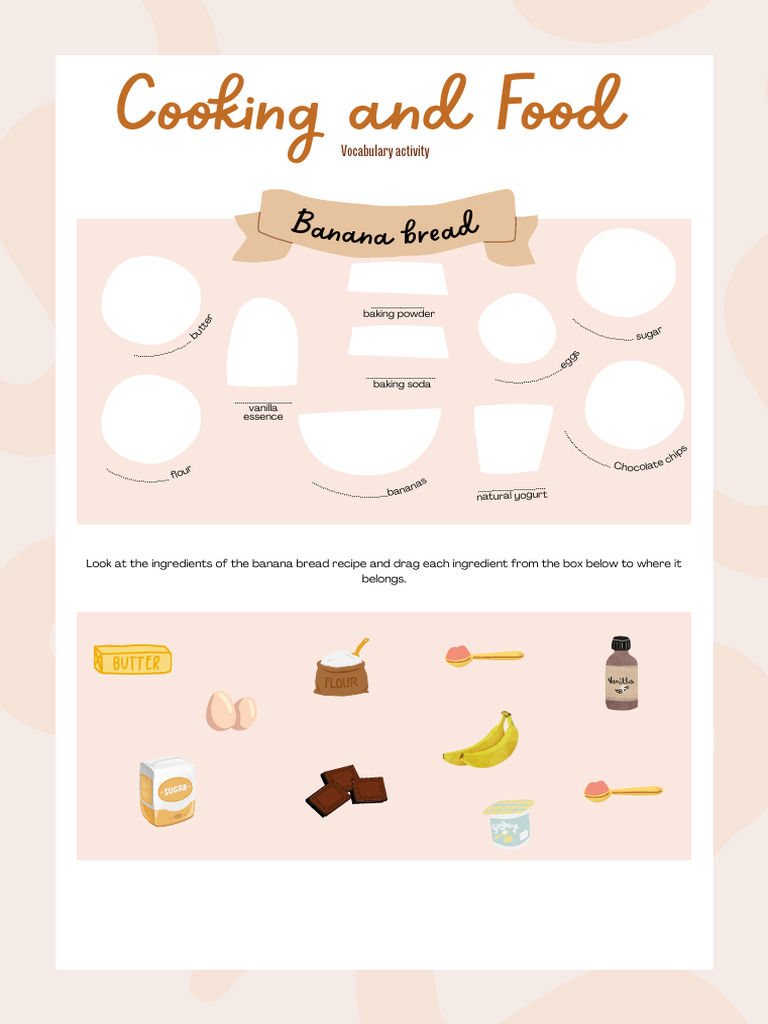 Orange Organic Cooking and Food Vocabulary Virtual Activity Worksheet ...