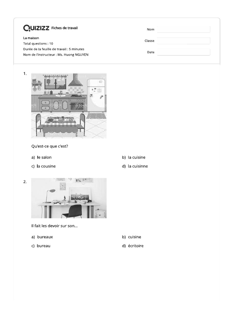 La Maison - Prépositions | PDF