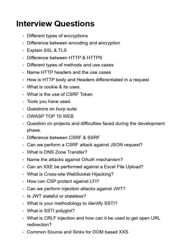 VAPT Interview Questions-1 | PDF