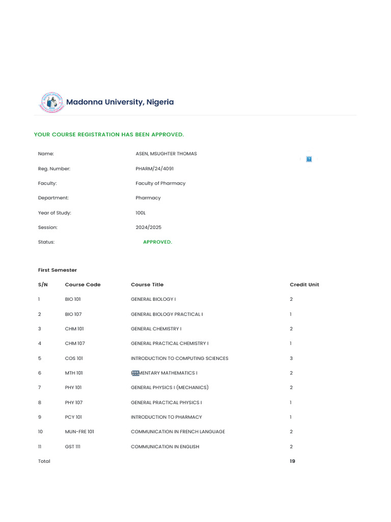 Madonna University | PDF