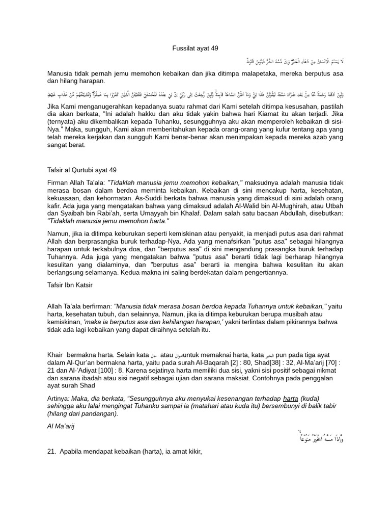 Fussilat ayat 49 indra | PDF