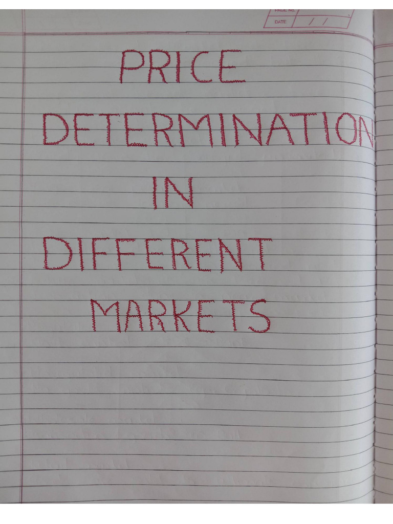 CHP 4 - Price Determination in Different Markets | PDF