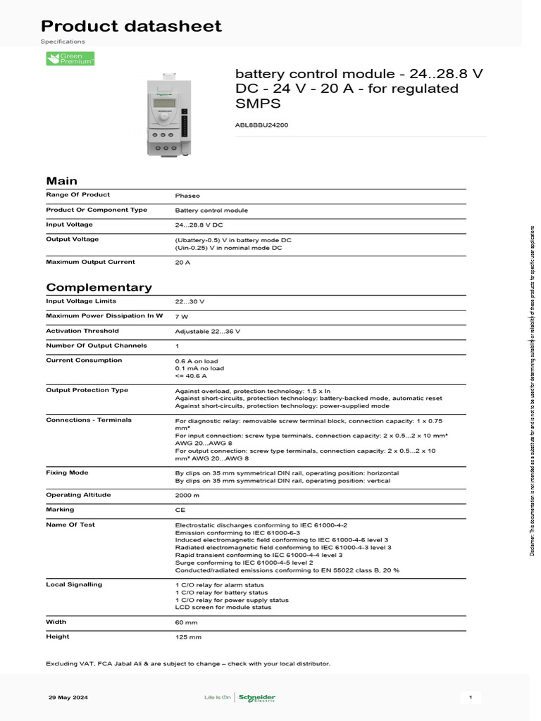 Schneider Electric Power Supplies For Industrial Use Rail Mounting ...