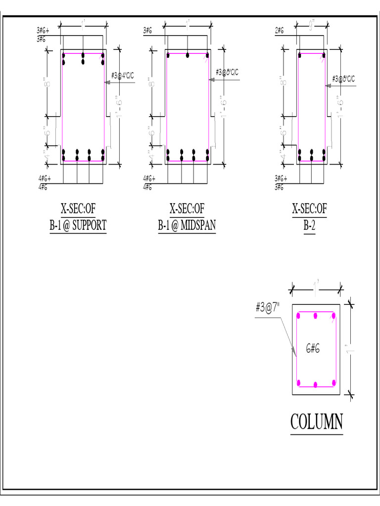 X-Sec:Of B-1 at Support X-Sec:Of B-1 at Midspan X-Sec:Of B-2: Column | PDF
