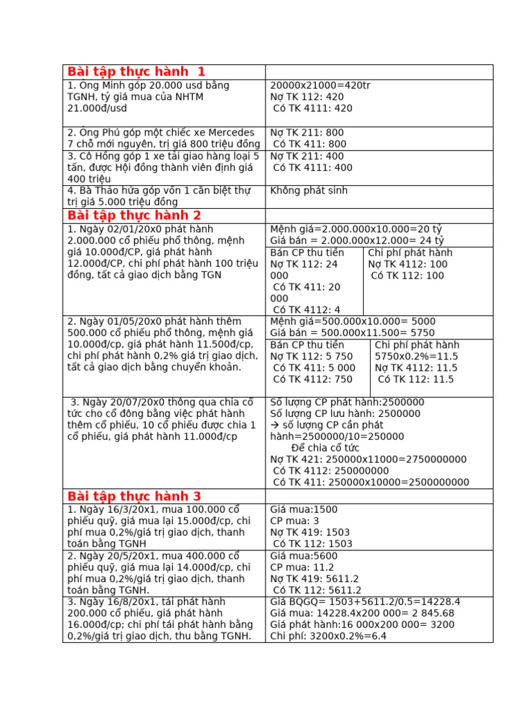 Bài Tập Kttc-chương 3 | PDF