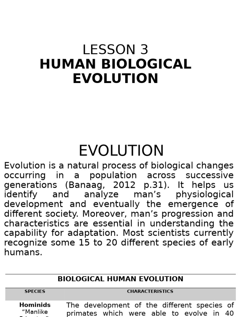 UCSP LESSON 4 Human Biological Evolution | PDF | Mesopotamia | Human Evolution