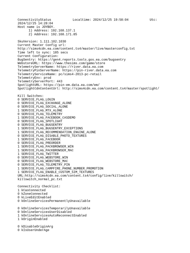 Connection Status | PDF