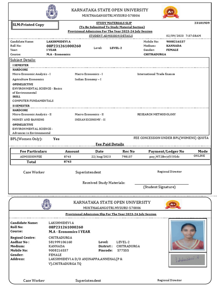 ADmission slip | PDF | Economics | Economies